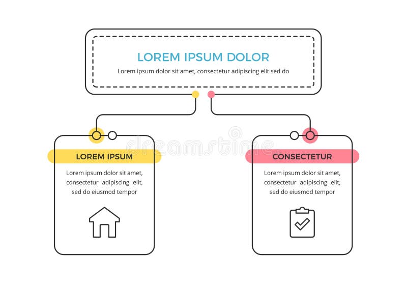 Flowchart with 2 Elements stock illustration. Illustration of strategy ...