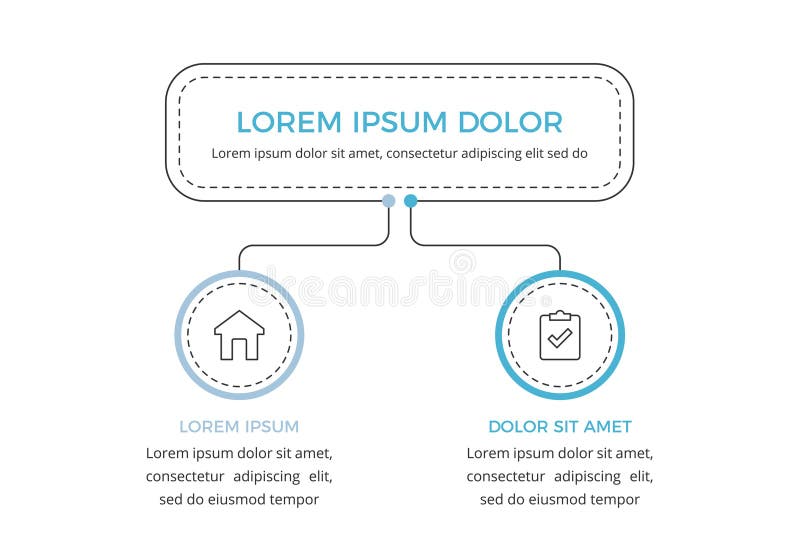 Flowchart with 2 Elements stock vector. Illustration of organization ...