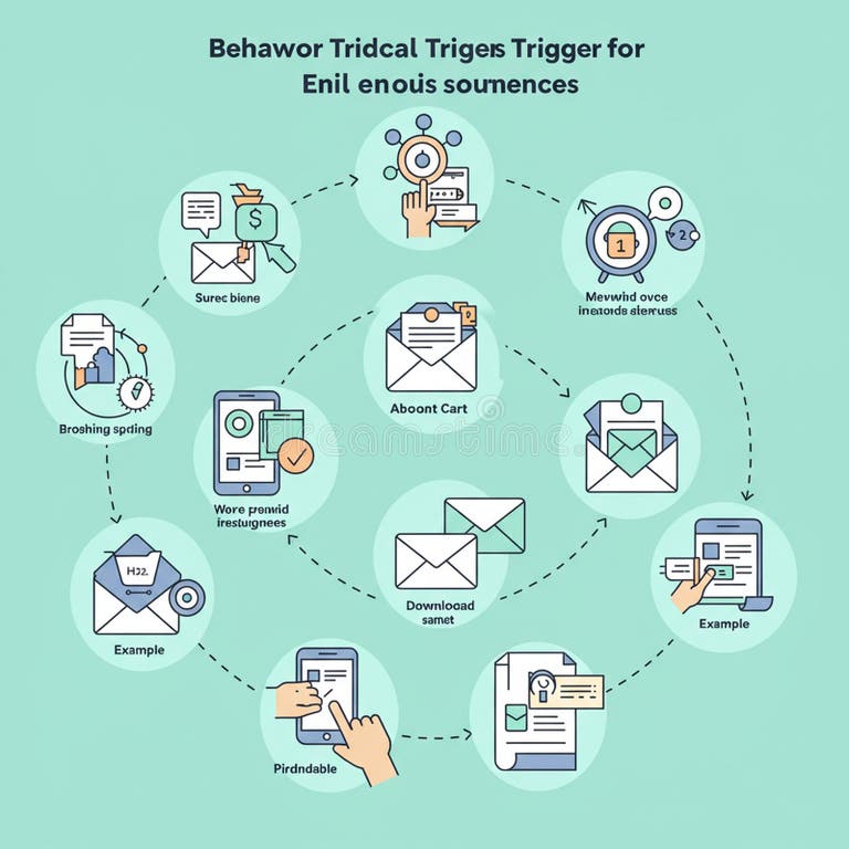 Flowchart Features Various Icons Symbolizing Email and Mobile ...