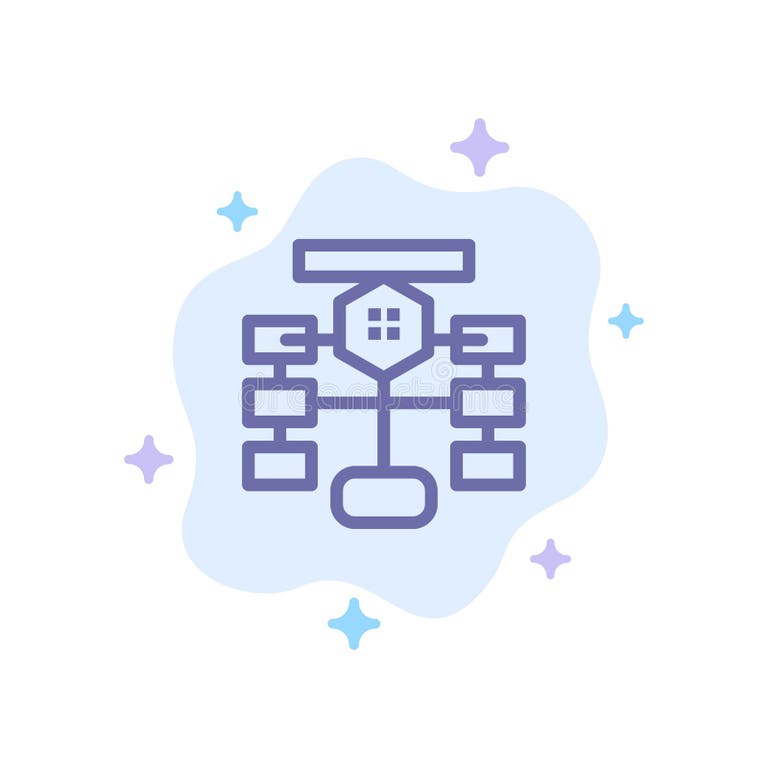 Flowchart, Flow, Chart, Data, Database Blue Icon on Abstract Cloud ...