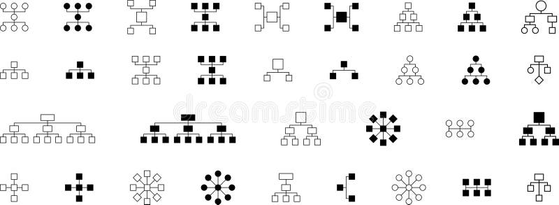 Flowchart. Hierarchy Vector Icons. Org Chart. Organizational Flow ...