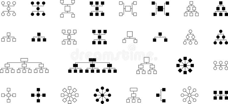 Flowchart. Hierarchy Vector Icons. Org Chart. Organizational Flow. Vector. Stock Vector ...