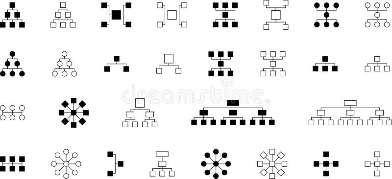 Flowchart. Hierarchy Vector Icons. Org Chart. Organizational Flow ...