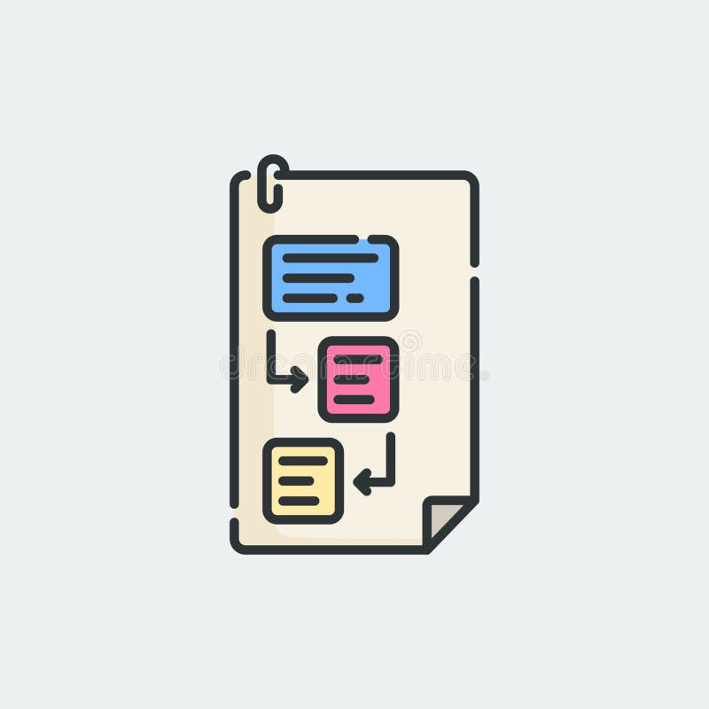 Document with Checklist Icon in Flat Style. Vector Illustration. Stock ...