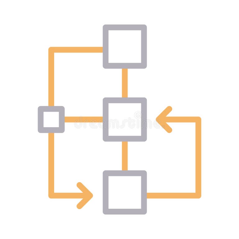 Flowchart Colour Line Vector Icon Stock Vector - Illustration of icons ...