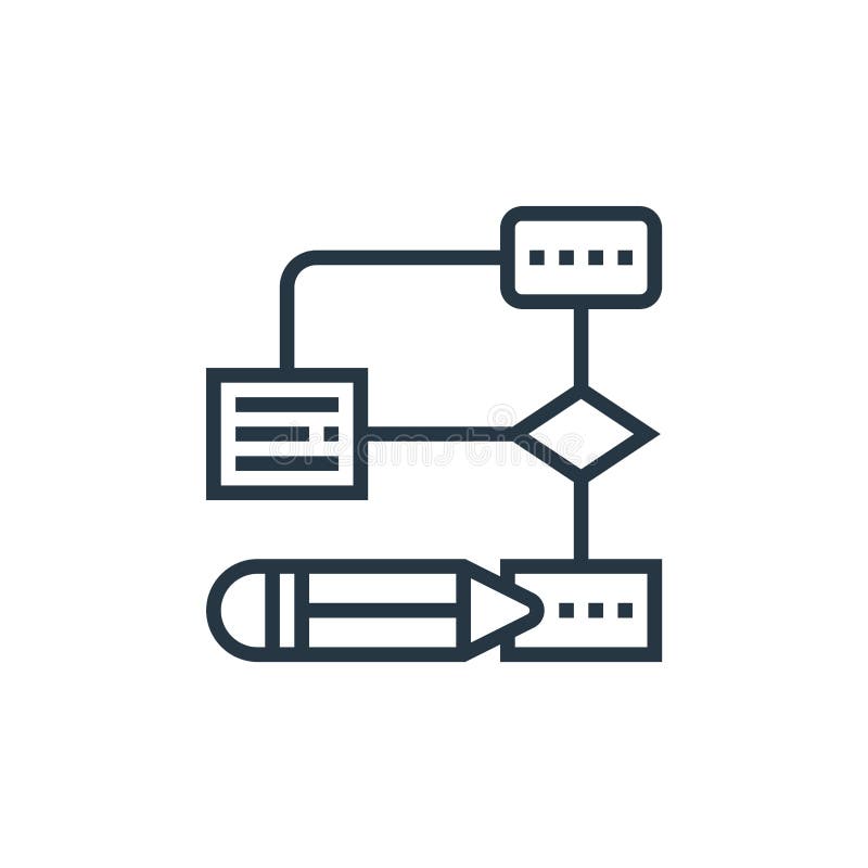 Flowchart Icon Vector from Industrial Process Concept. Thin Line ...