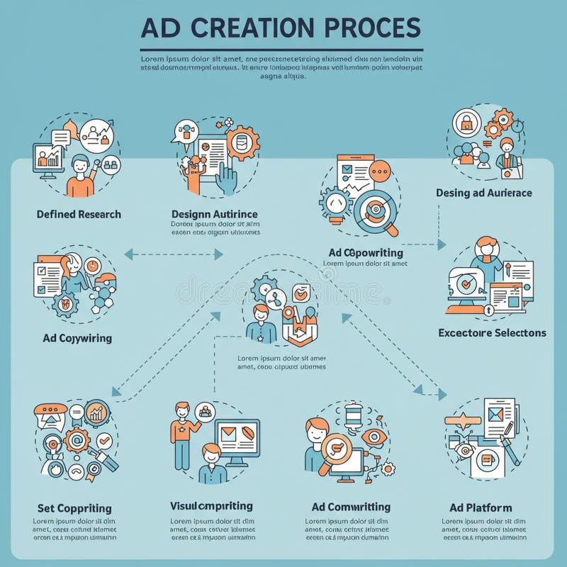 Flowchart Illustrating an Ad Creation Process with Eight Stages ...