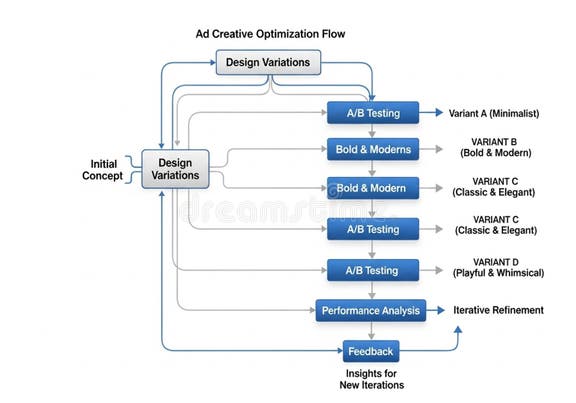 Flowchart Illustrating an Ad Creative Optimization Process. Starts ...