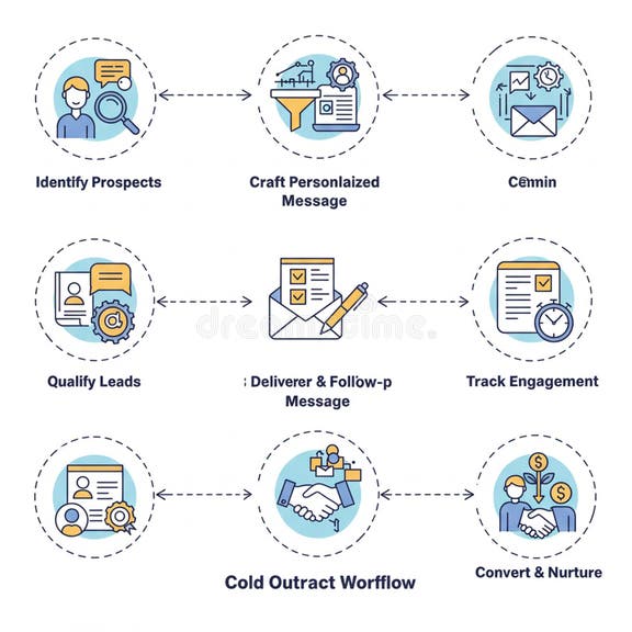 Flowchart Illustrating a Cold Contract Workflow with Eight Steps. Each Step is within a Stock ...