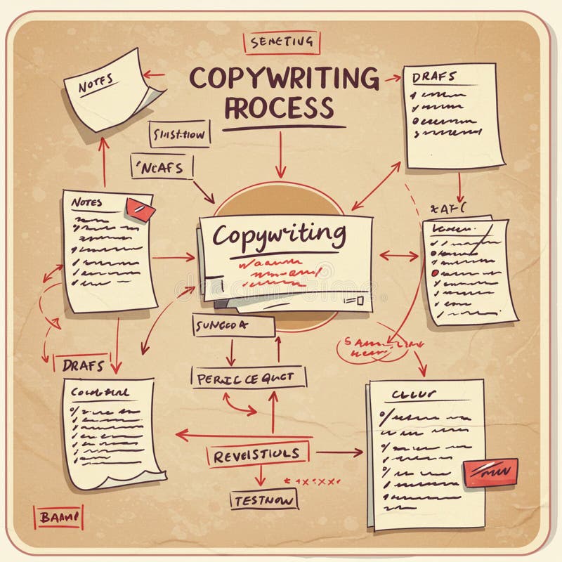 Flowchart Illustrating the Copywriting Process. Central "Copywriting ...