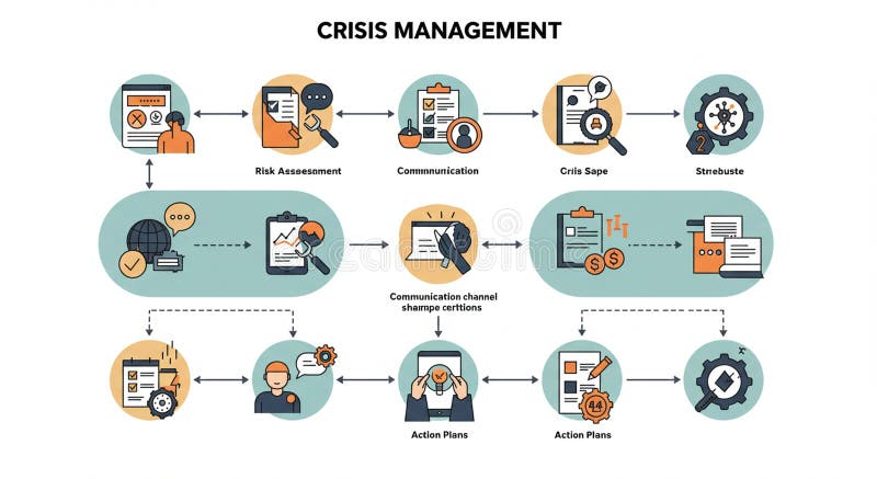 Flowchart Illustrating a Crisis Management Process. Features Eight ...