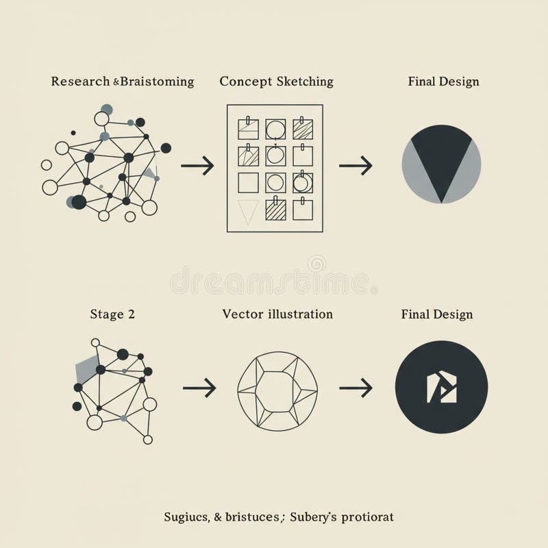 Flowchart Illustrating a Design Process. it Includes Stages: "Research ...