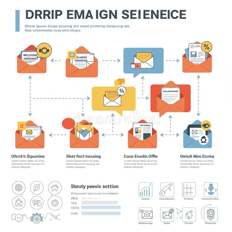 Flowchart Illustrating an Email Campaign Process Using Abstract Titles ...