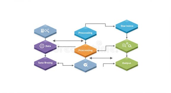 Flowchart Illustrating a Multi-step Process. Begins with Blue Diamond ...