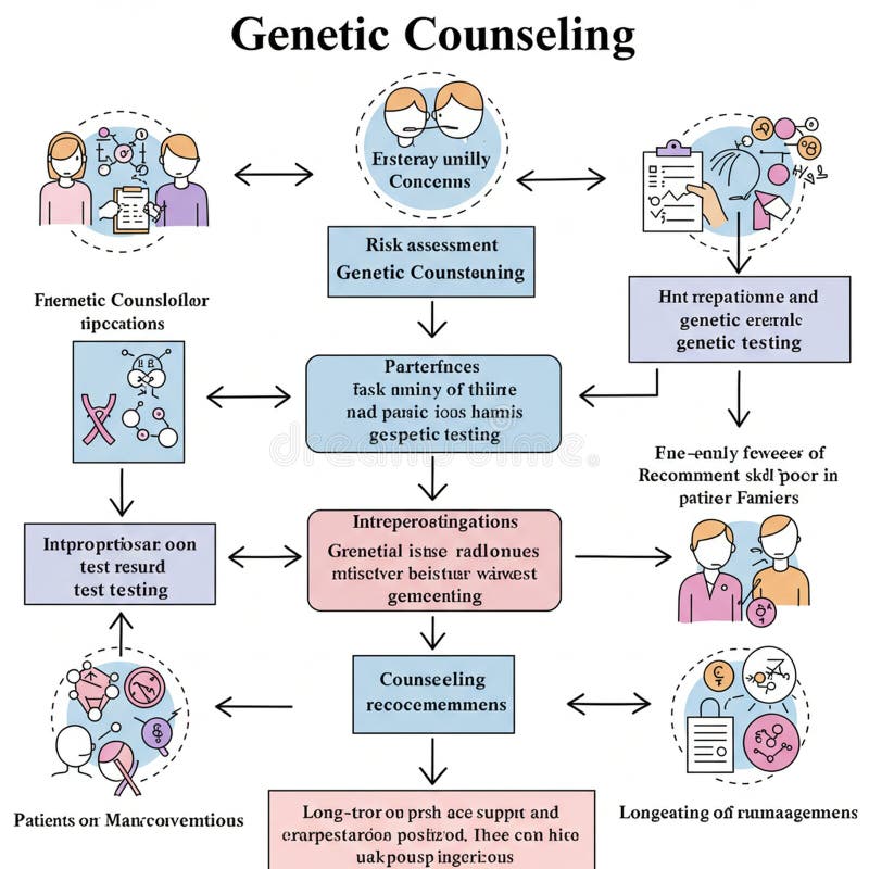 Flowchart Illustrating the Process of Genetic Counseling. Central Boxes ...