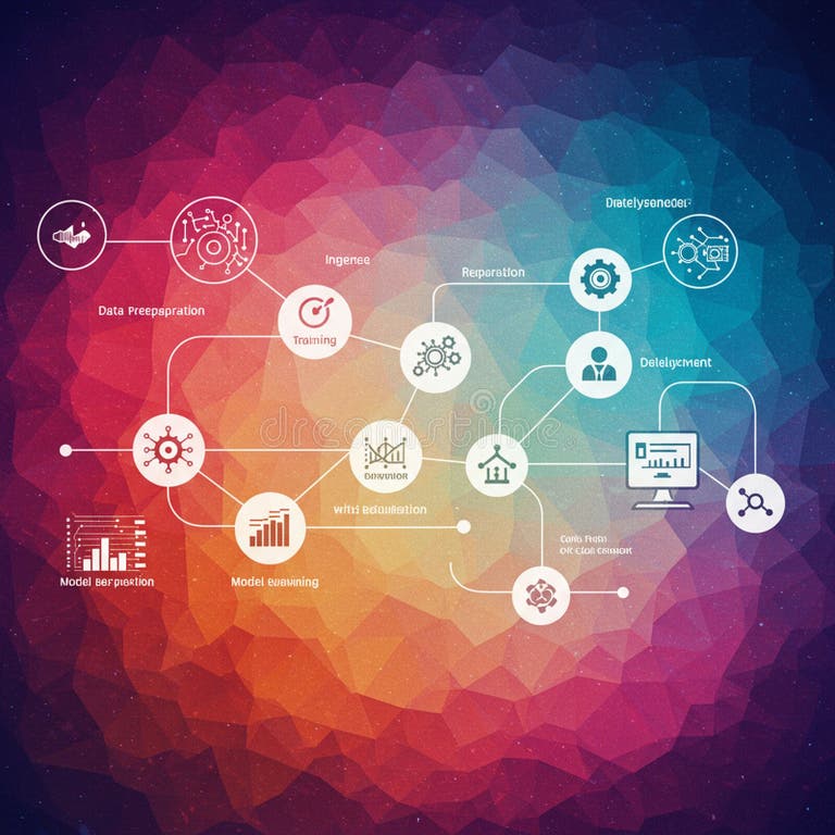 Flowchart Illustrating a Process with Interconnected Nodes Labeled for ...