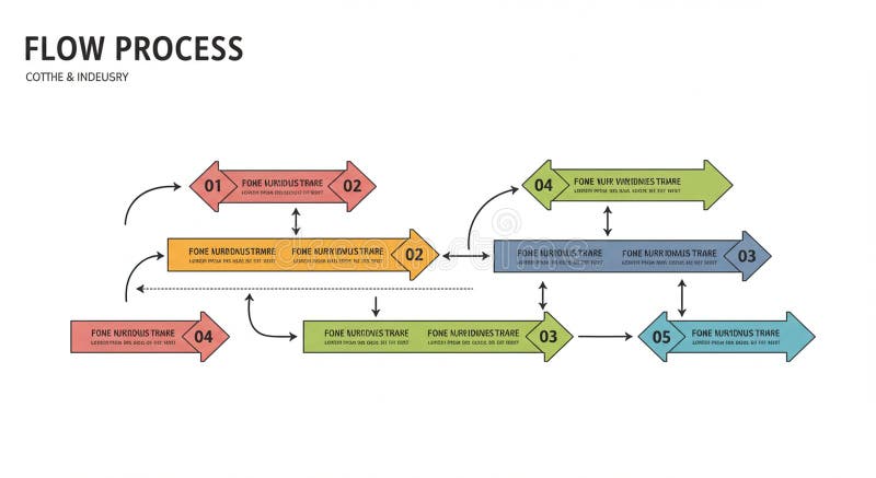 Flowchart Illustrating a Process with Multiple Colored Directional ...