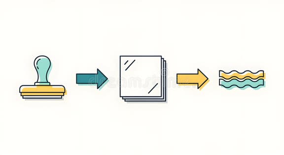 Process of Stamping and Layering Paper To Create a Textured Wavy ...