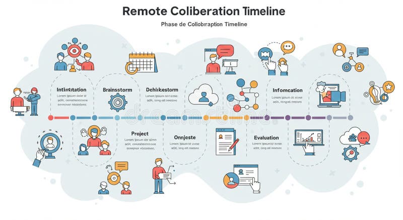 Flowchart Illustrating a Remote Collaboration Timeline. Features ...