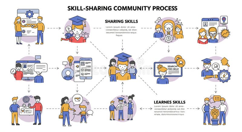Flowchart Illustrating the Skill-sharing Community Process. Includes ...