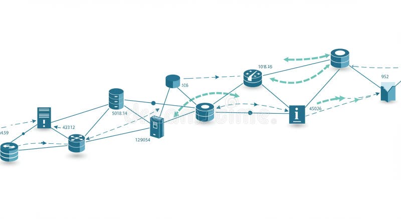 Flowchart Illustration Depicting a Network System or Data Exchange ...