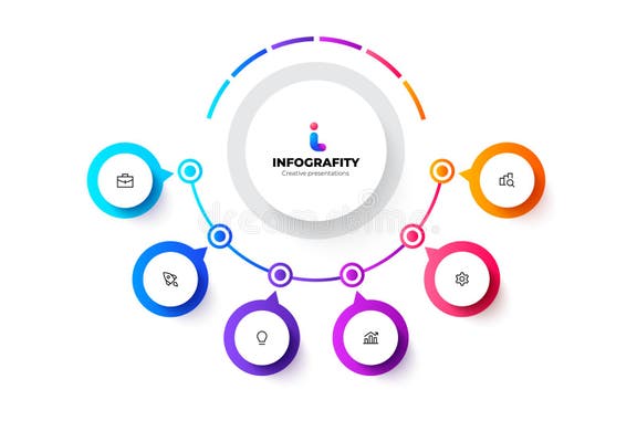 Flowchart Infographic with 6 Steps, Options or Processes. Ideal for ...