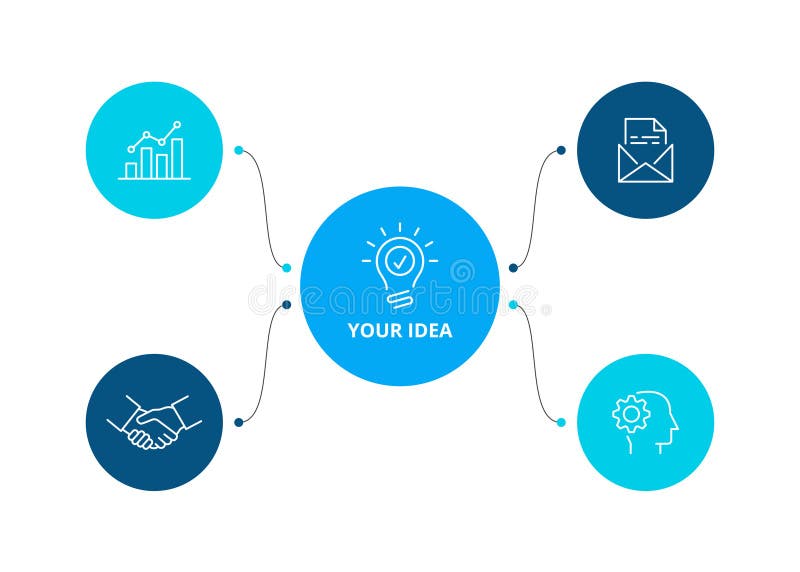 Flowchart Infographic Template with 4 Steps or Options. Vector Business ...