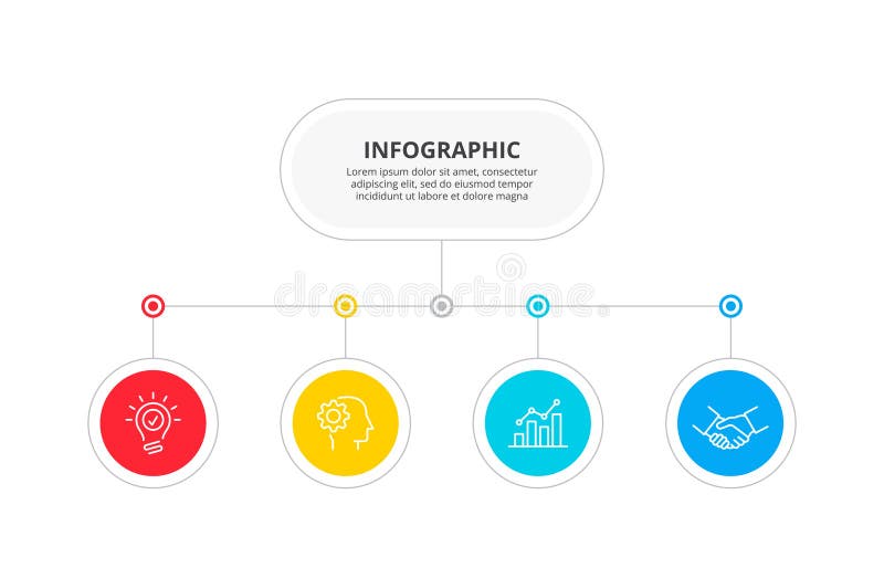 Flowchart Infographic Template with 4 Steps or Options. Vector Business ...