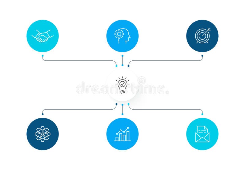 Flowchart Infographic Template with 6 Steps or Options. Vector Business ...