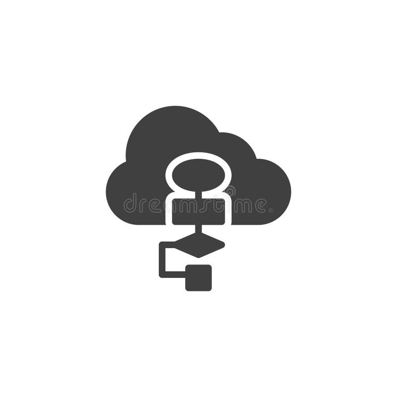 Flowchart Inside a Cloud Vector Icon Stock Vector - Illustration of ...