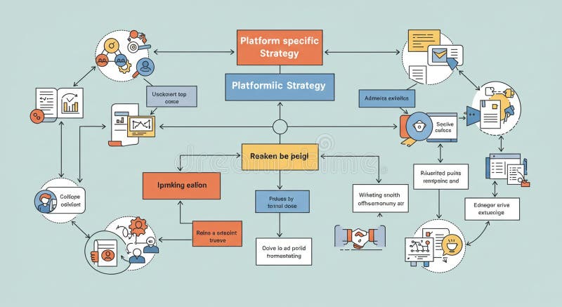 Flowchart with Interconnected Elements Illustrating Platform Strategies ...