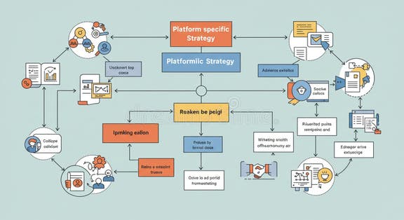 Flowchart with Interconnected Elements Illustrating Platform Strategies ...