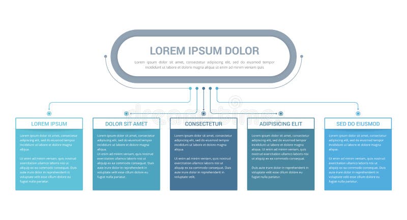 Flowchart with 5 Steps stock vector. Illustration of info - 186951249