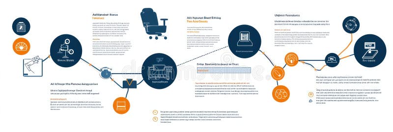 Flowchart with Office Related Icons and Text Stock Photo - Image of ...