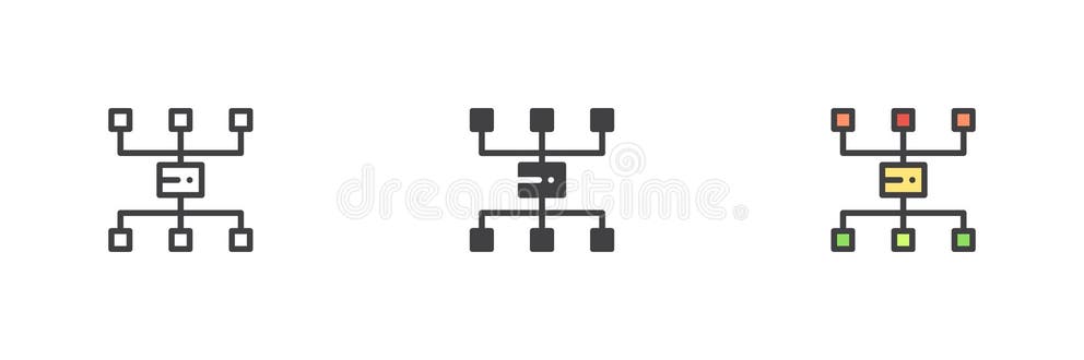 Flowchart Scheme Different Style Icon Set Stock Vector - Illustration of logo, business: 263401265