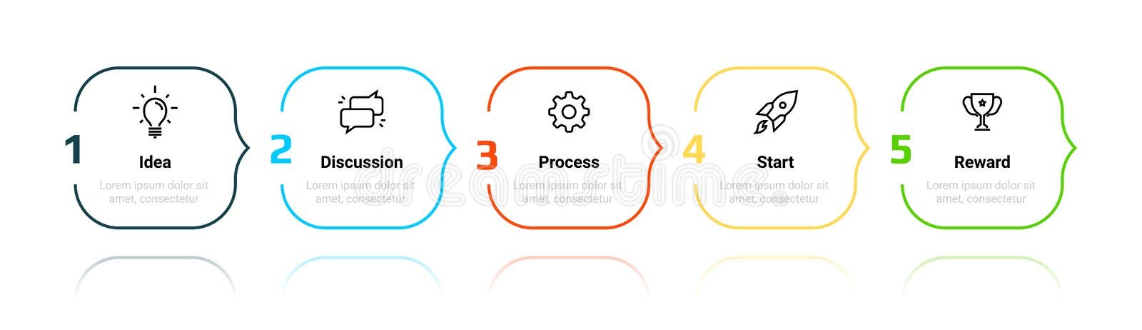 Step Line Infographic. 5 Step Square Presentation Graphic, Business ...