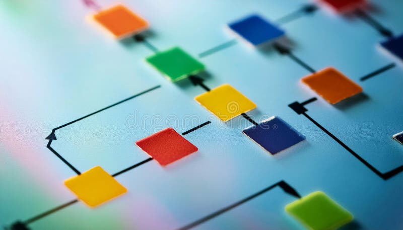 Flowchart Showing Various Steps of a Process, Representing Workflow ...