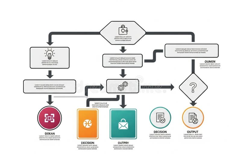 Flowchart with a Structured Design Shows a Sequence of Decision-making ...