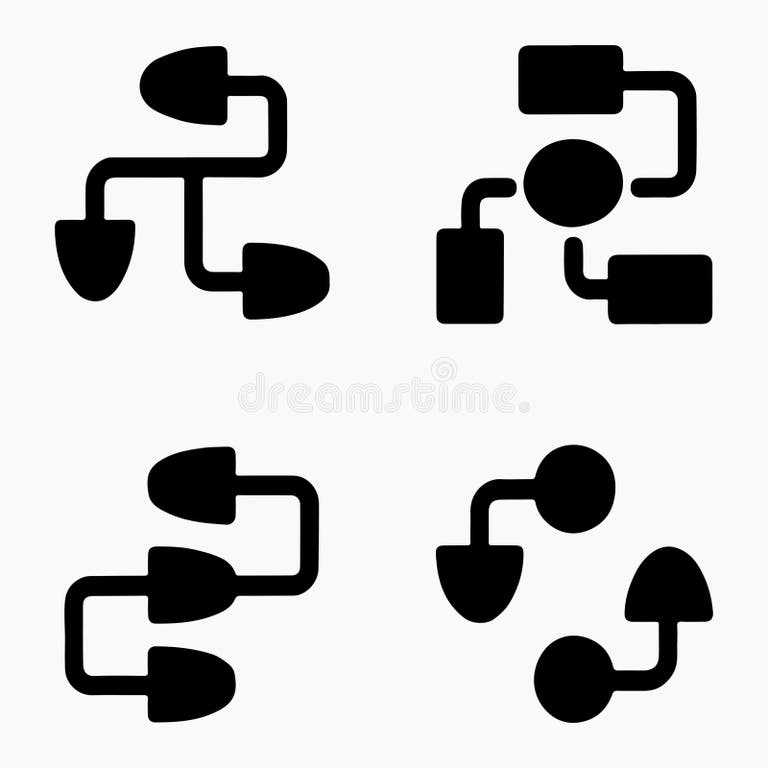 Flowchart Symbols Solid Business Chart Icon Stock Vector - Illustration ...