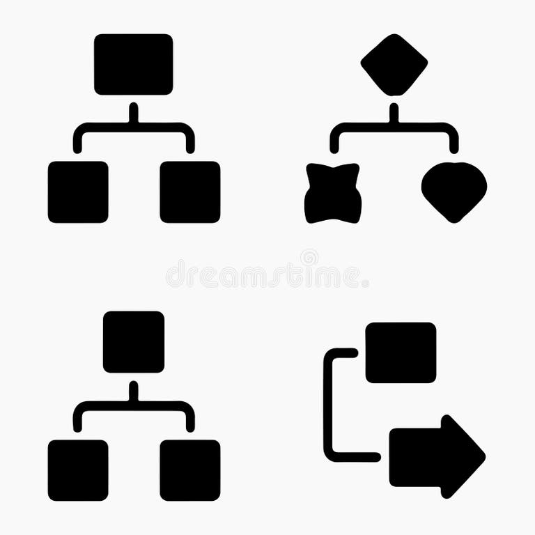 Flowchart Symbols Solid Diagram Graphic Icon Stock Vector ...