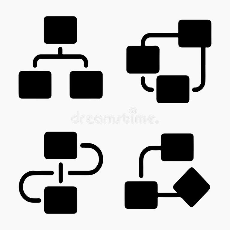 Flowchart Symbols Solid Process Graphic Icon Stock Vector ...