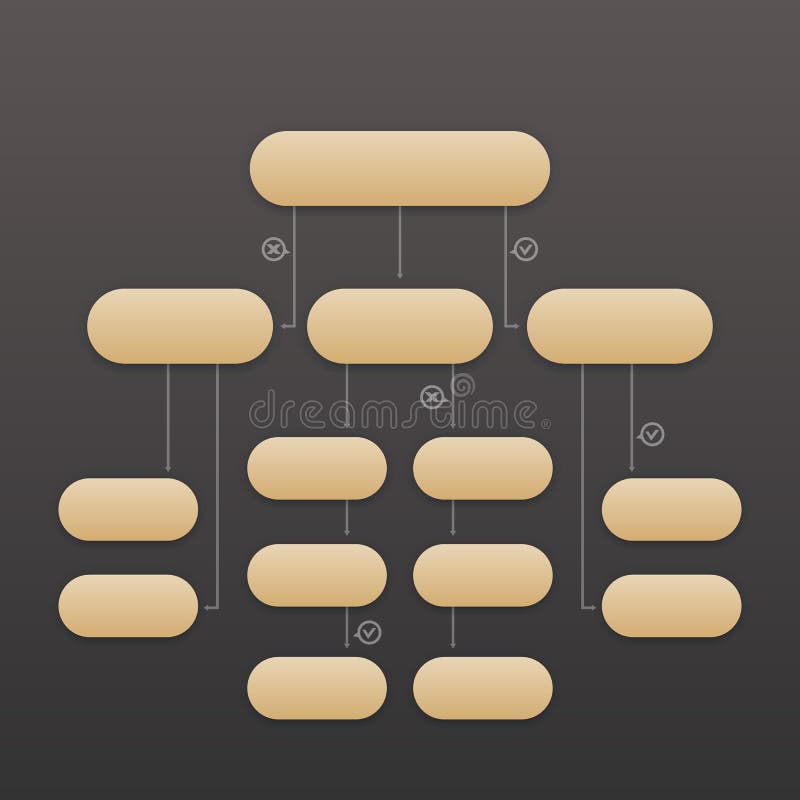Flowchart Vector Template, Dark Version Stock Vector - Illustration of ...