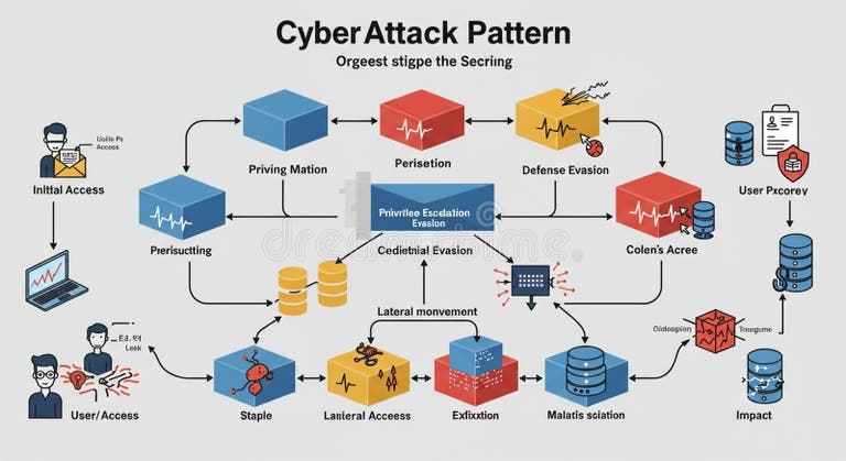 Different Cyber Attack Stock Illustrations – 211 Different Cyber Attack ...