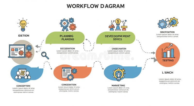 Flowchart Titled "Workflow Diagram" Outlining a Process with Seven Main ...