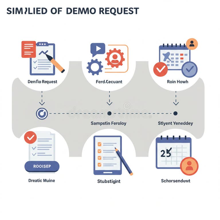 Flowchart with Various Steps and Icons. the Process Begins with a ...