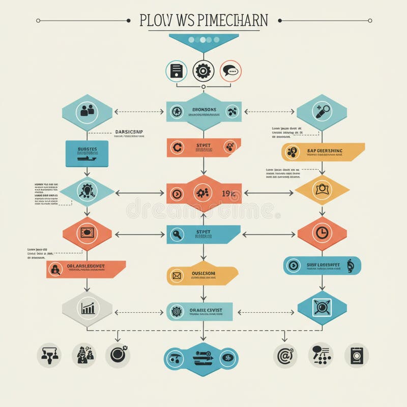Flowchart with a Vintage Design Features Interconnected Blocks and ...