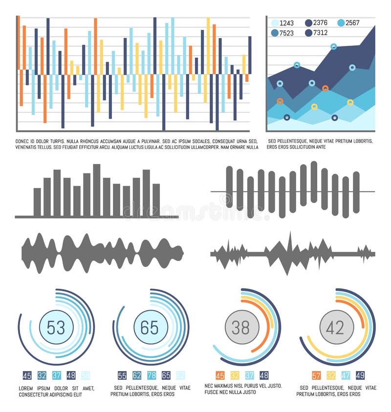 Flowcharts and Infographics with Data Visual Info Stock Vector ...