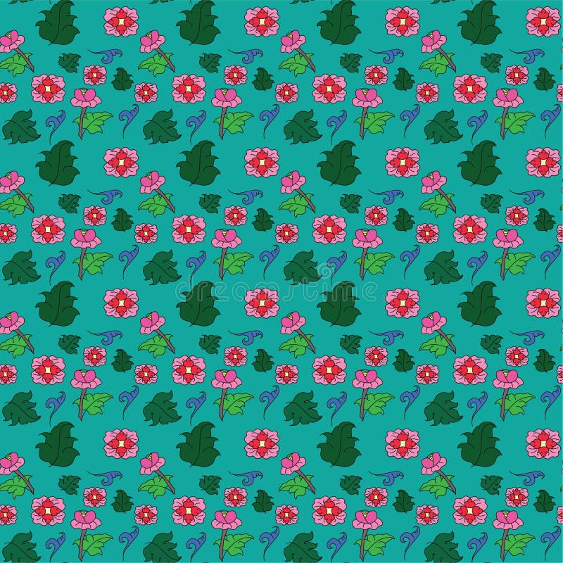 Traditional Flower Pattern Design or a Background. Stock Illustration ...