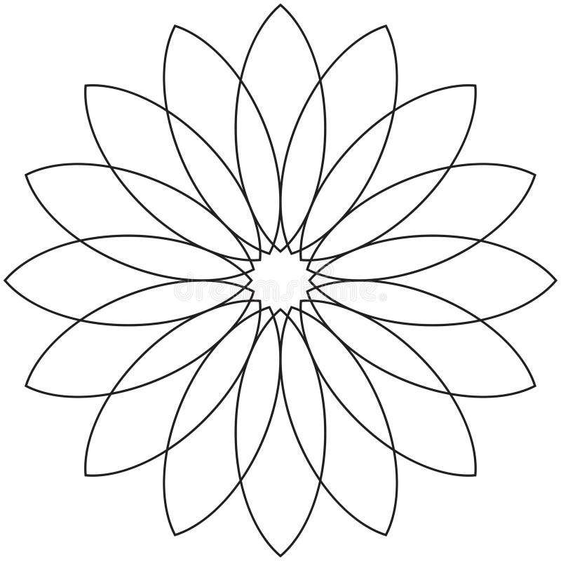 Sacred Geometry Lotus, Flower Outline, Floral Icon, Abstract Flower for ...