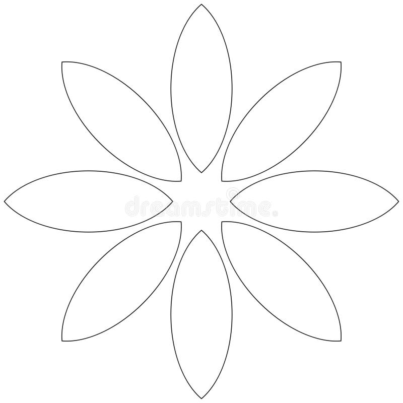 Sacred Geometry Lotus, Flower Outline, Floral Icon, Abstract Flower for ...